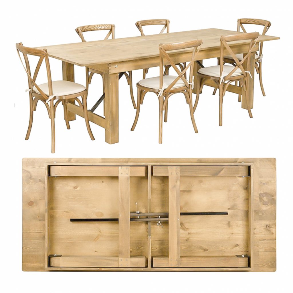Farm table, landelijke eettafels naturel hout 220x80cm - Super-Seat