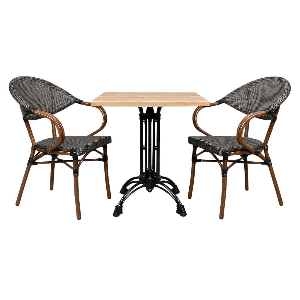 Horeca ( terras ) set textileen stoelen + Wermodin tafel eik - Super-Seat